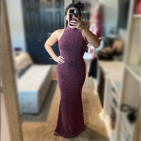 Lulus | Dresses | Lulus Prom Dress Formal Gown Medium Pink Sparkly High ...